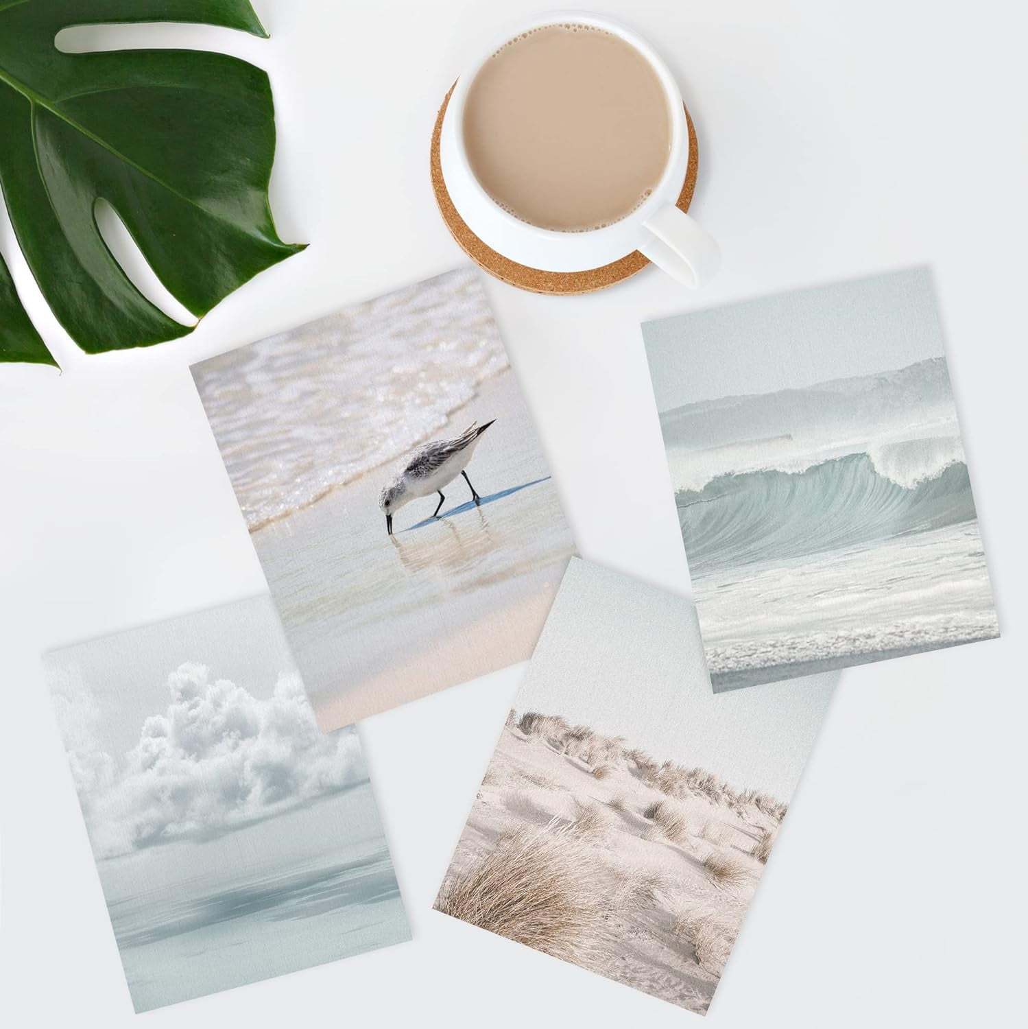 PixonSign Frameless Wall Art White Nautical Ocean Sea Beach Grass ...