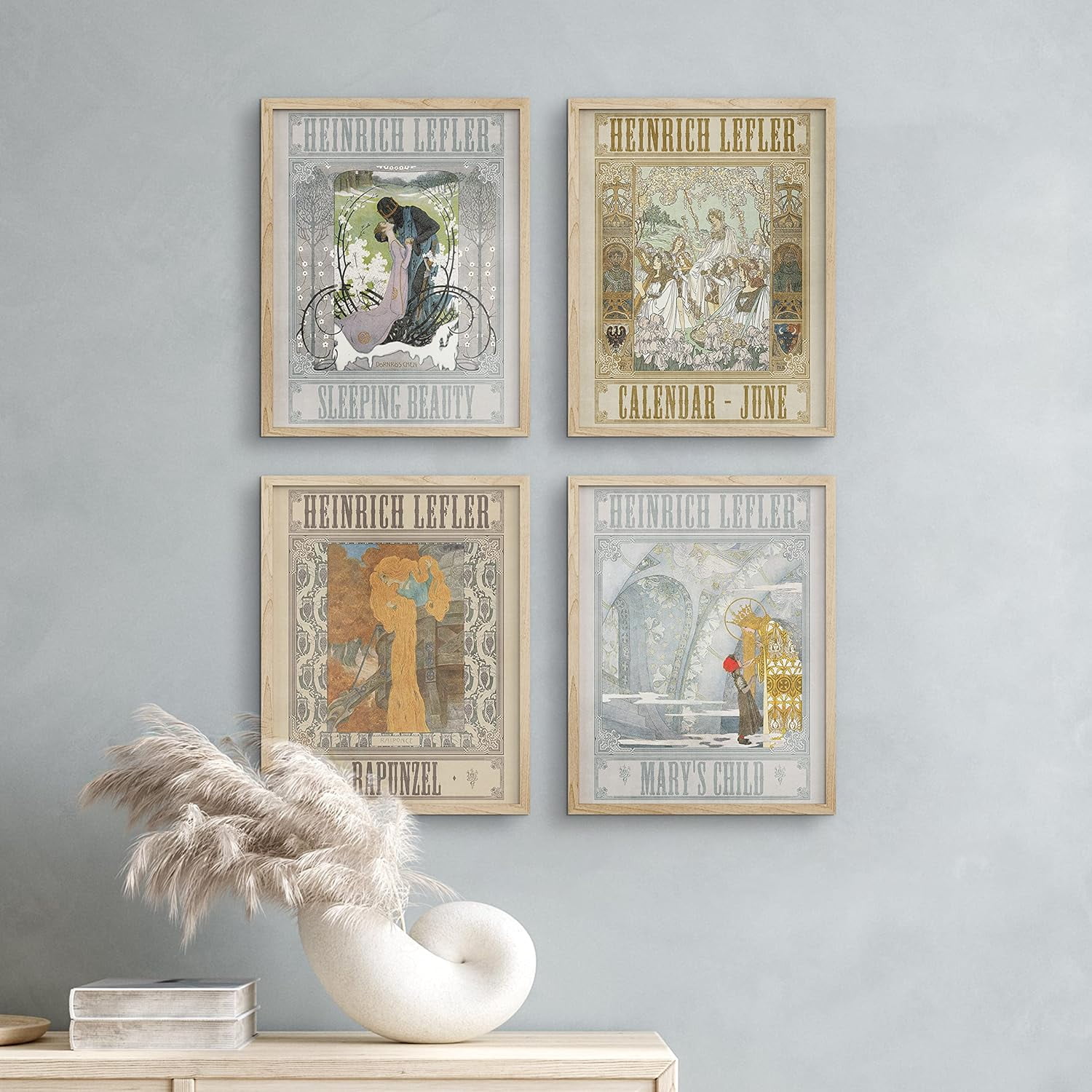 PixonSign Set of 4 Vintage Adhesive Canvas Posters, Framed Wall Art ...