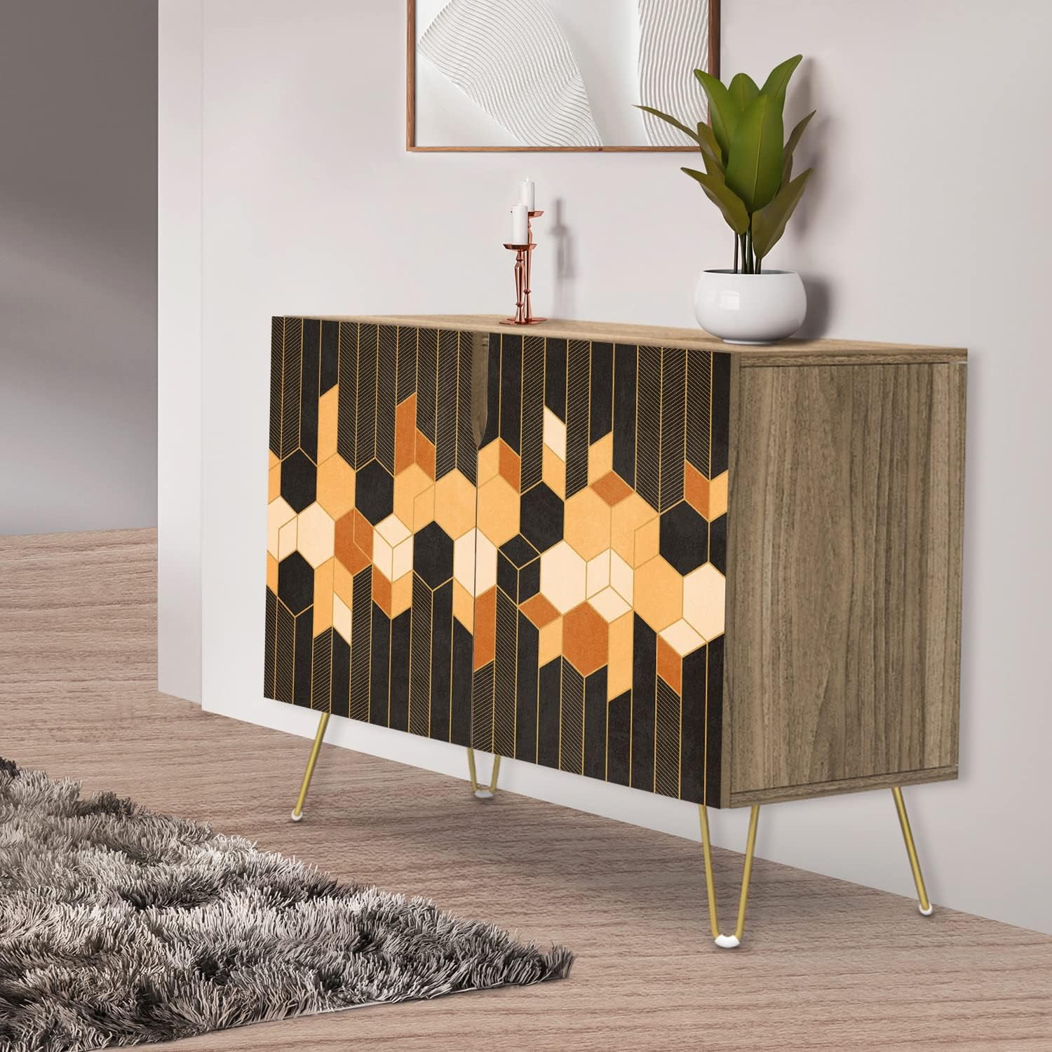 PixonSign Sideboard Buffet Cabinet, Kitchen Storage Cabinet with 2 ...