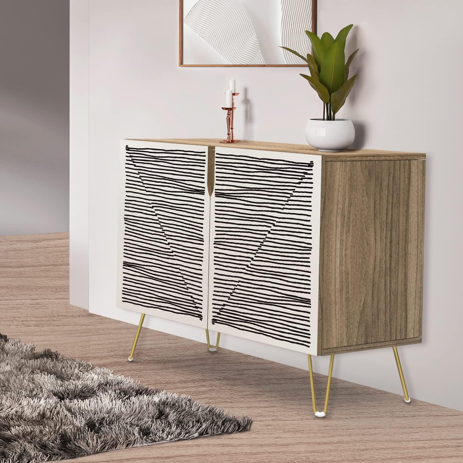 PixonSign Sideboard Buffet Cabinet, Kitchen Storage Cabinet with 2 ...