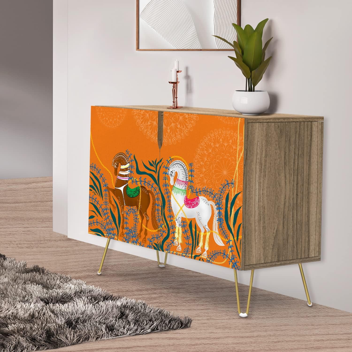 PixonSign Sideboard Buffet Cabinet, Kitchen Storage Cabinet with 2 ...