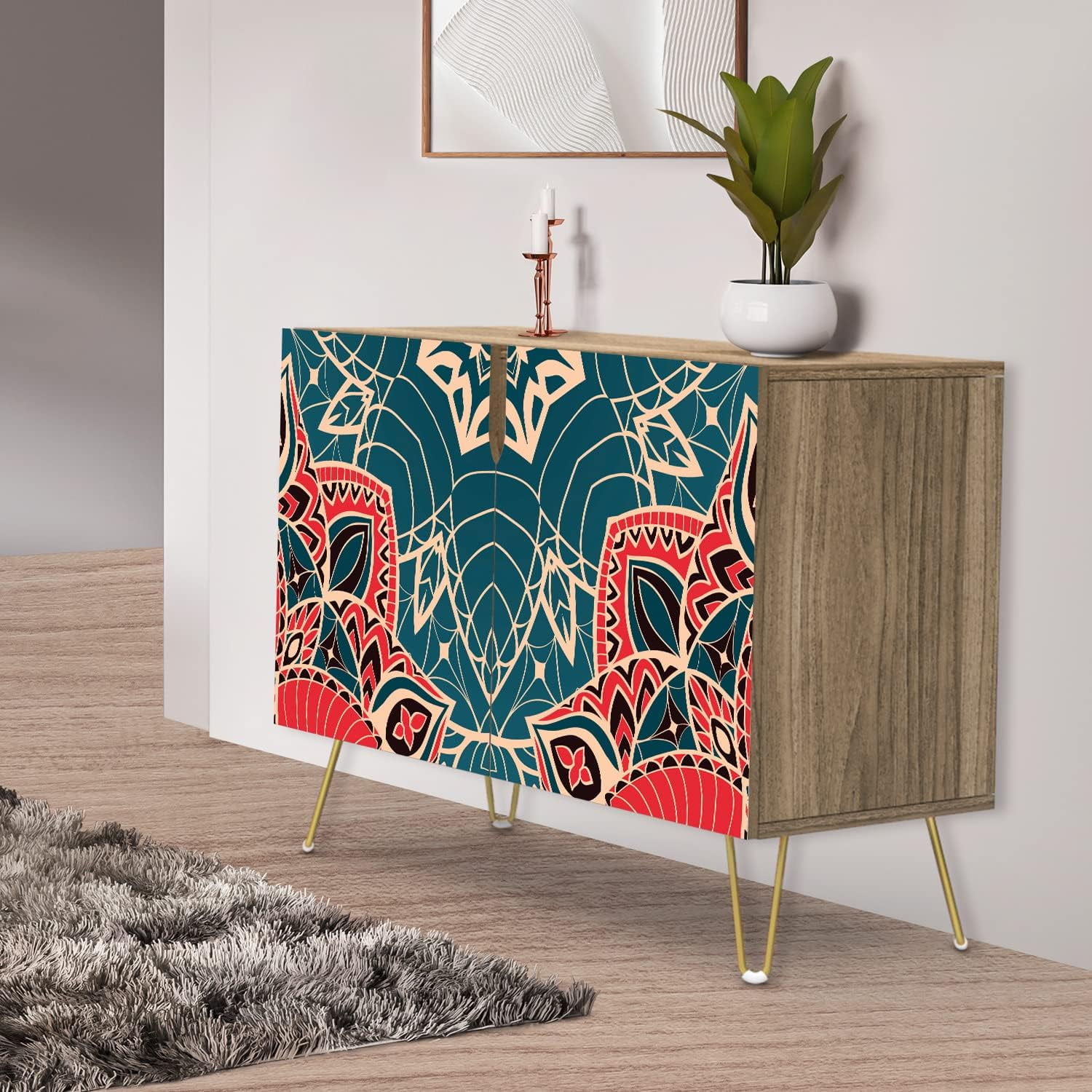 PixonSign Sideboard Buffet Cabinet, Kitchen Storage Cabinet with 2 ...