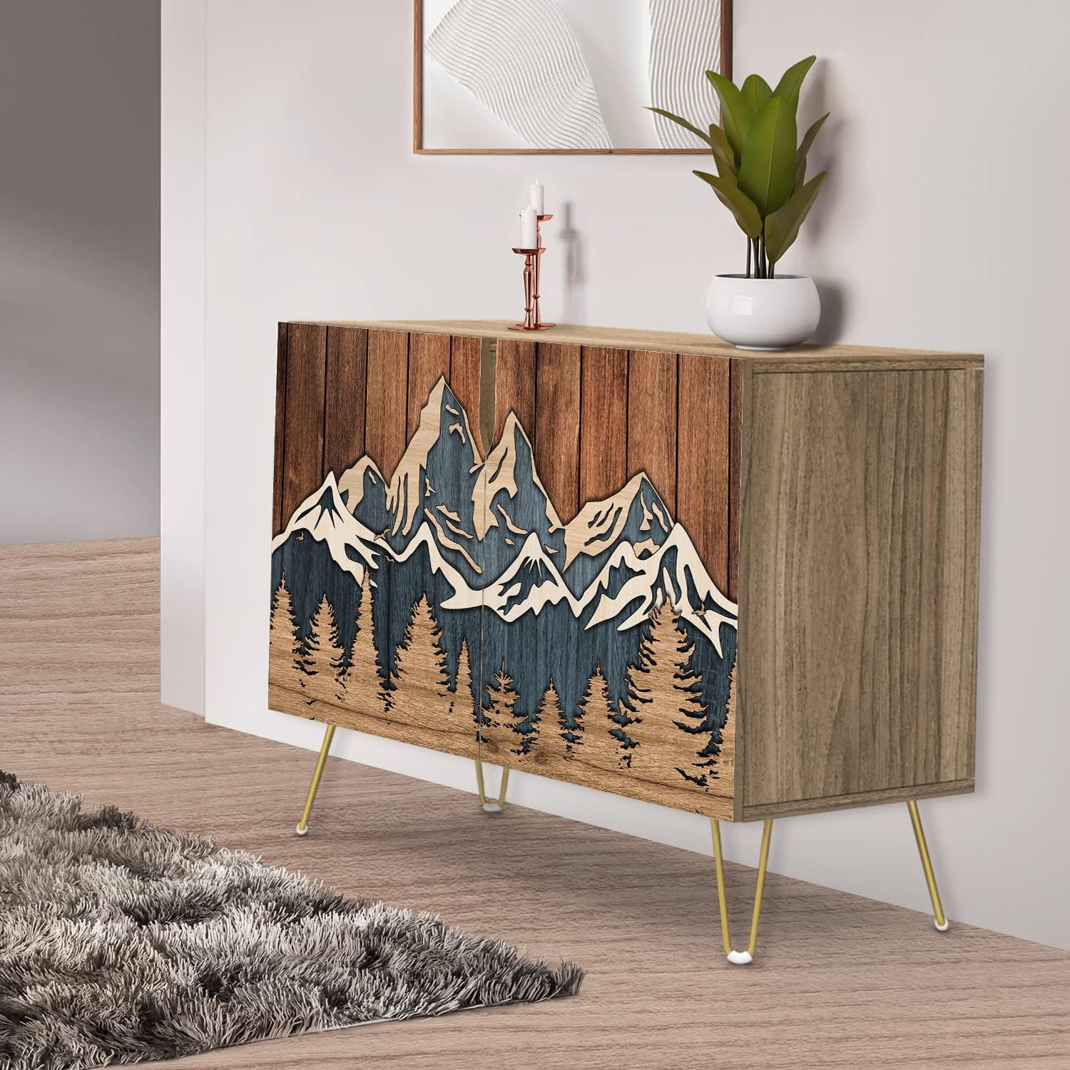 PixonSign Sideboard Buffet Cabinet, Kitchen Storage Cabinet with 2 ...