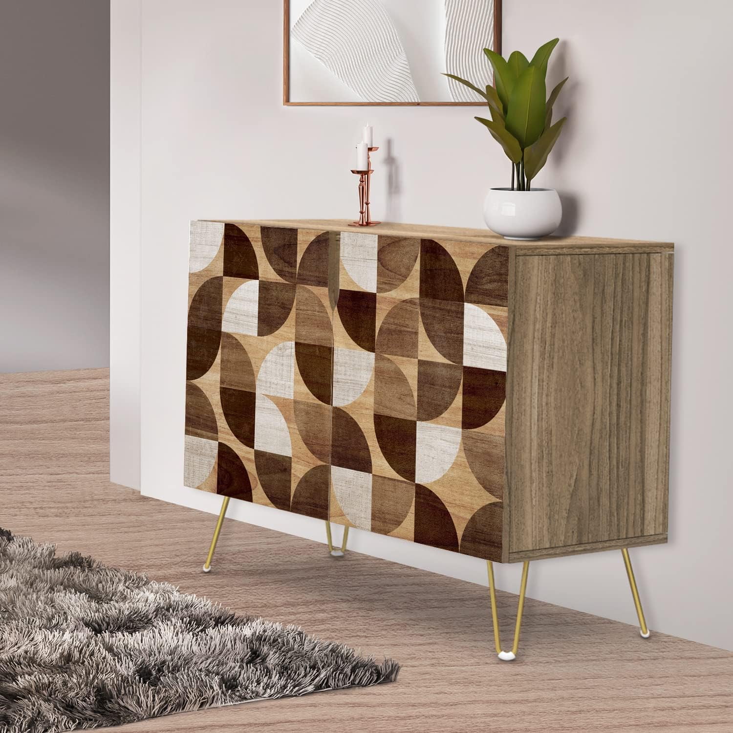 PixonSign Sideboard Buffet Cabinet, Kitchen Storage Cabinet with 2 ...