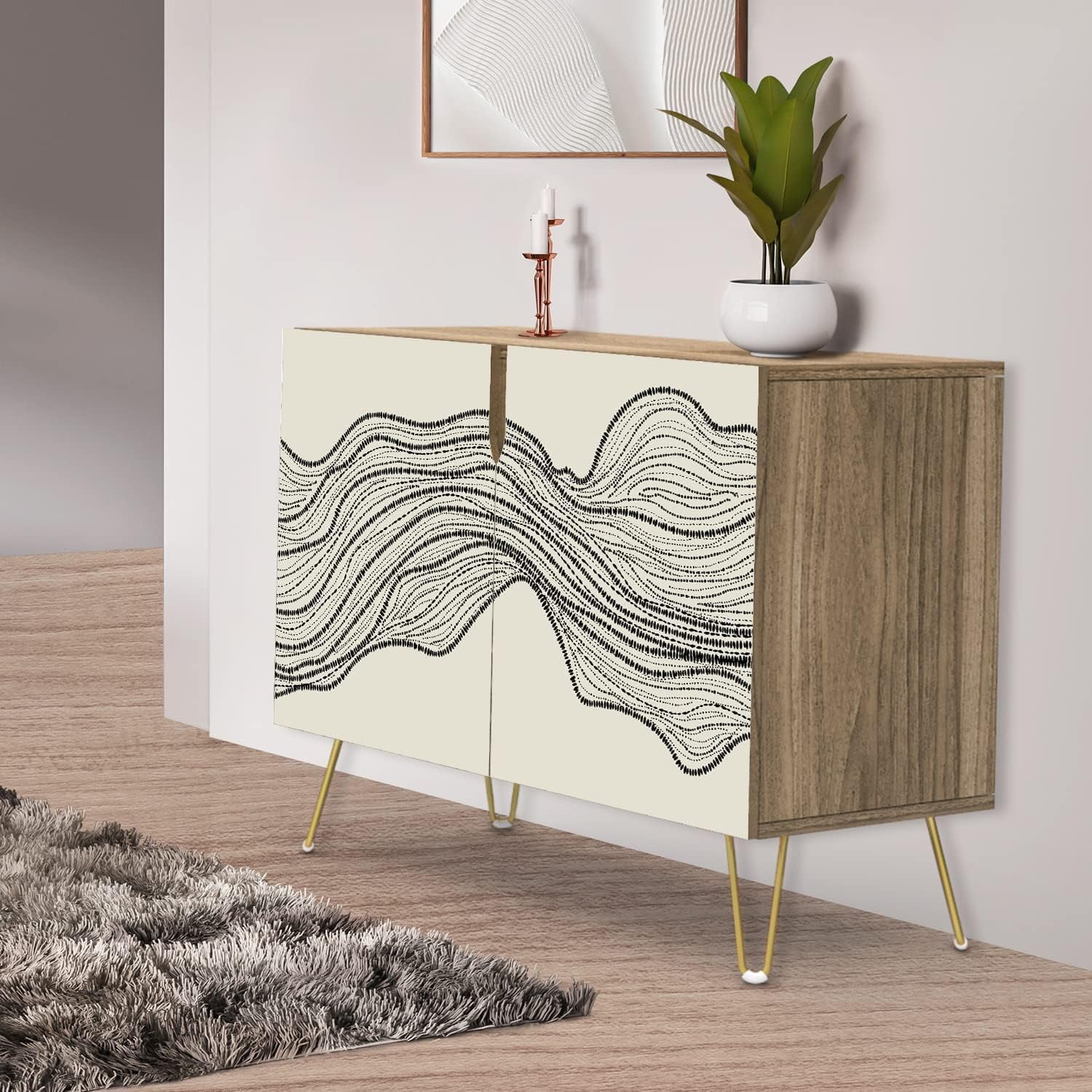 PixonSign Sideboard Buffet Cabinet, Kitchen Storage Cabinet with 2 ...