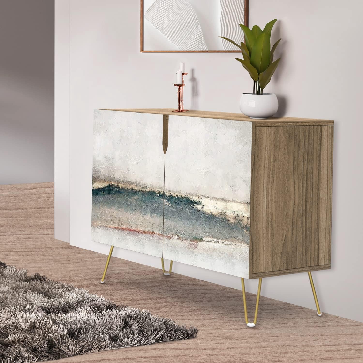 PixonSign Sideboard Buffet Cabinet, Kitchen Storage Cabinet with 2 ...