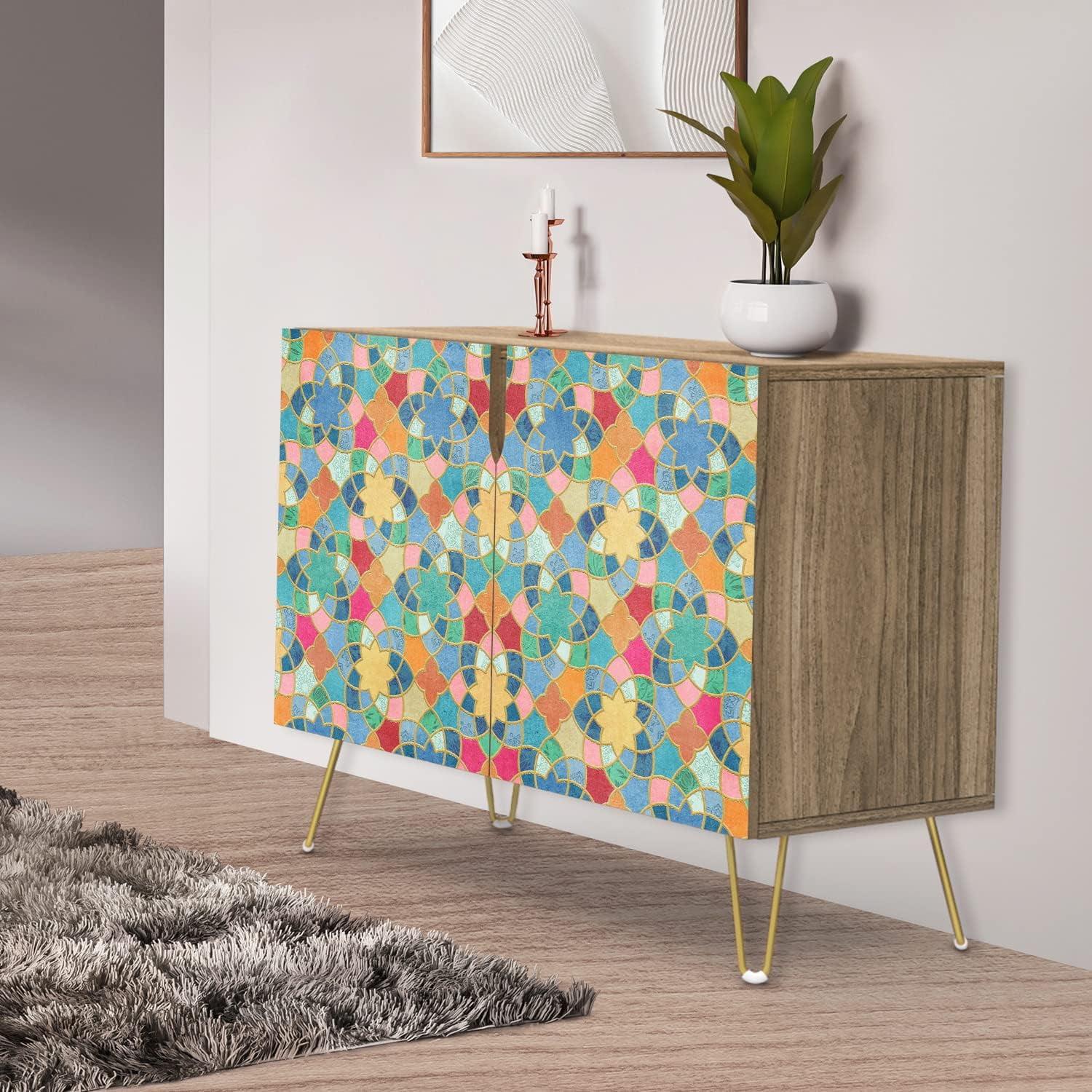 PixonSign Sideboard Buffet Cabinet, Kitchen Storage Cabinet with 2 ...