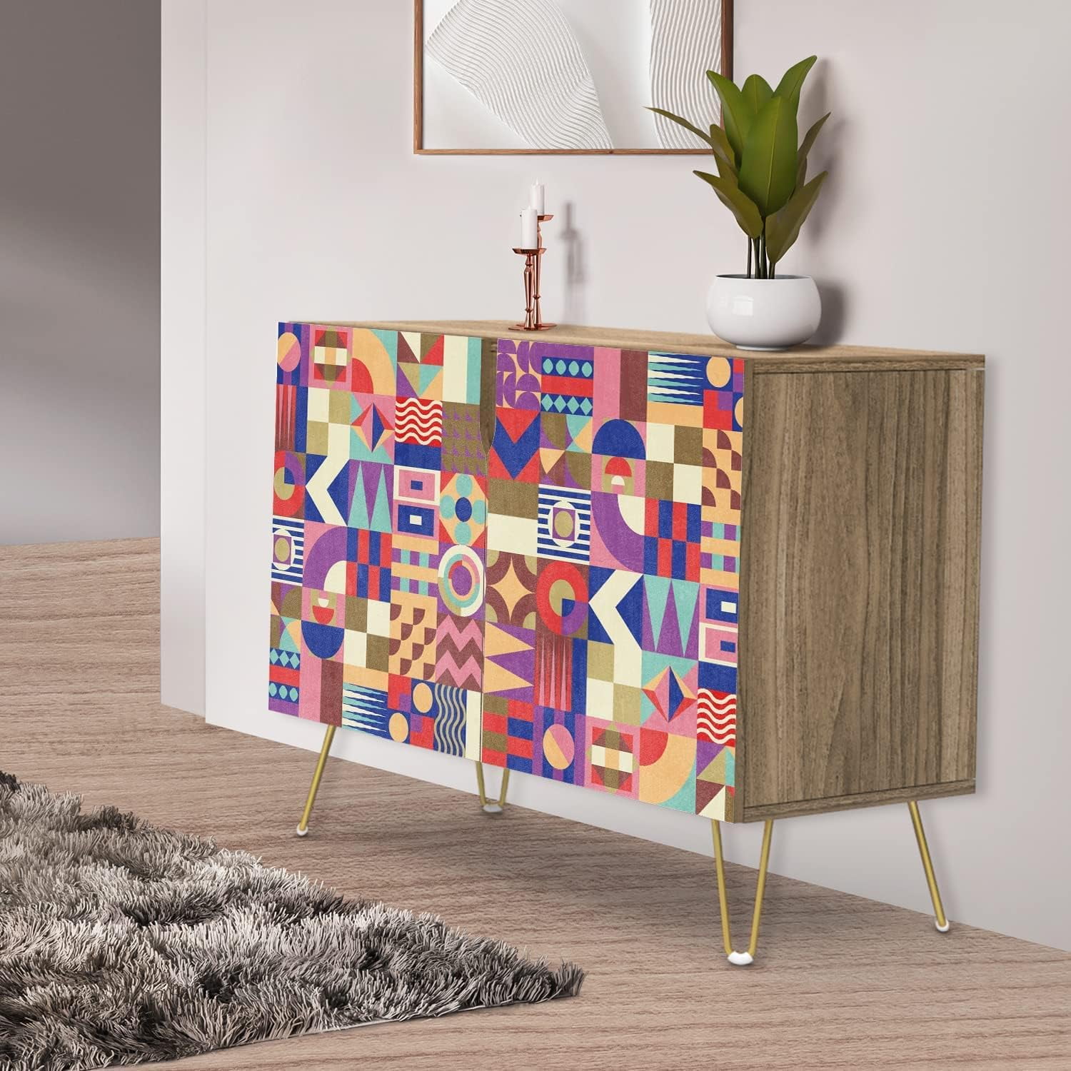 PixonSign Sideboard Buffet Cabinet, Kitchen Storage Cabinet with 2 ...