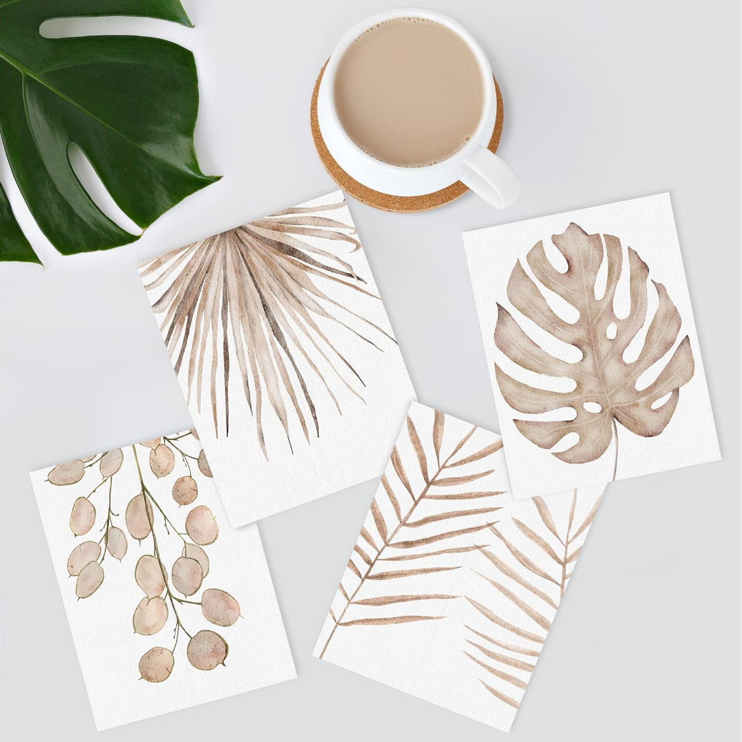 PixonSign Adhesive Canvas Poster Pastel Autumn Brown Island Leaf ...