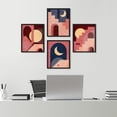PixonSign Framed Wall Art, Crescent Moon Mid-Century Geometric Posters ...
