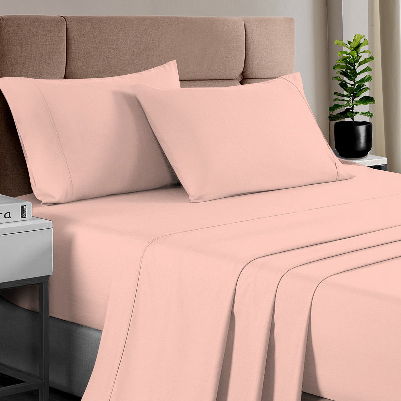 Pizuna 400 Thread Count Cotton Full Sheets Set Rose, 100% Long Staple ...