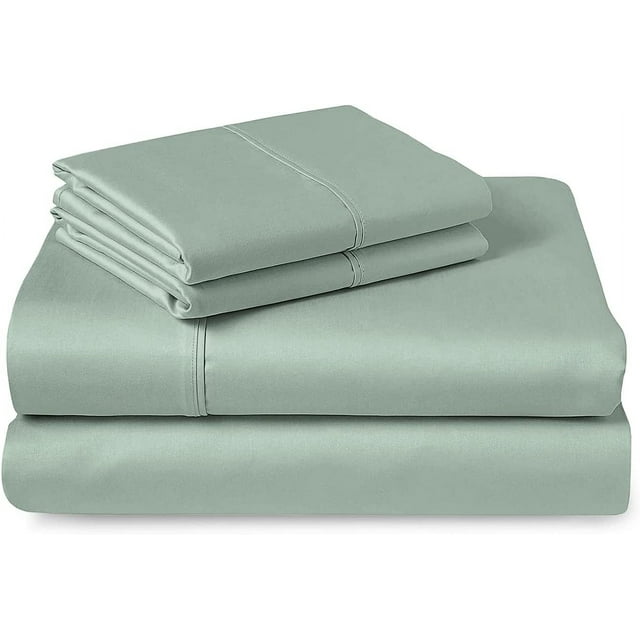 Pizuna 400 Thread Count Cotton King Sheets Set Sea Foam 100 Long