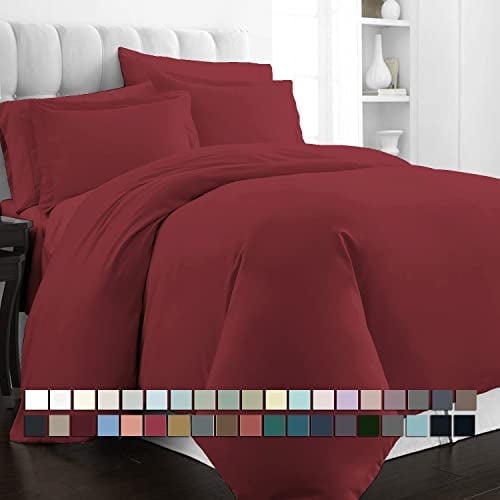 Pizuna 400 Thread Count Cotton Queen Duvet Cover Set Rio Red 100 Long