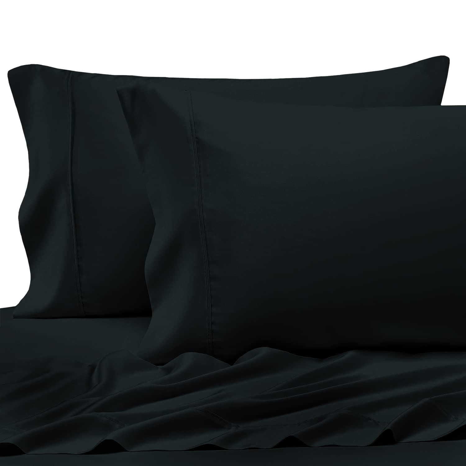Pizuna 400 Thread Count Cotton Queen Pillowcases Black 100 Long