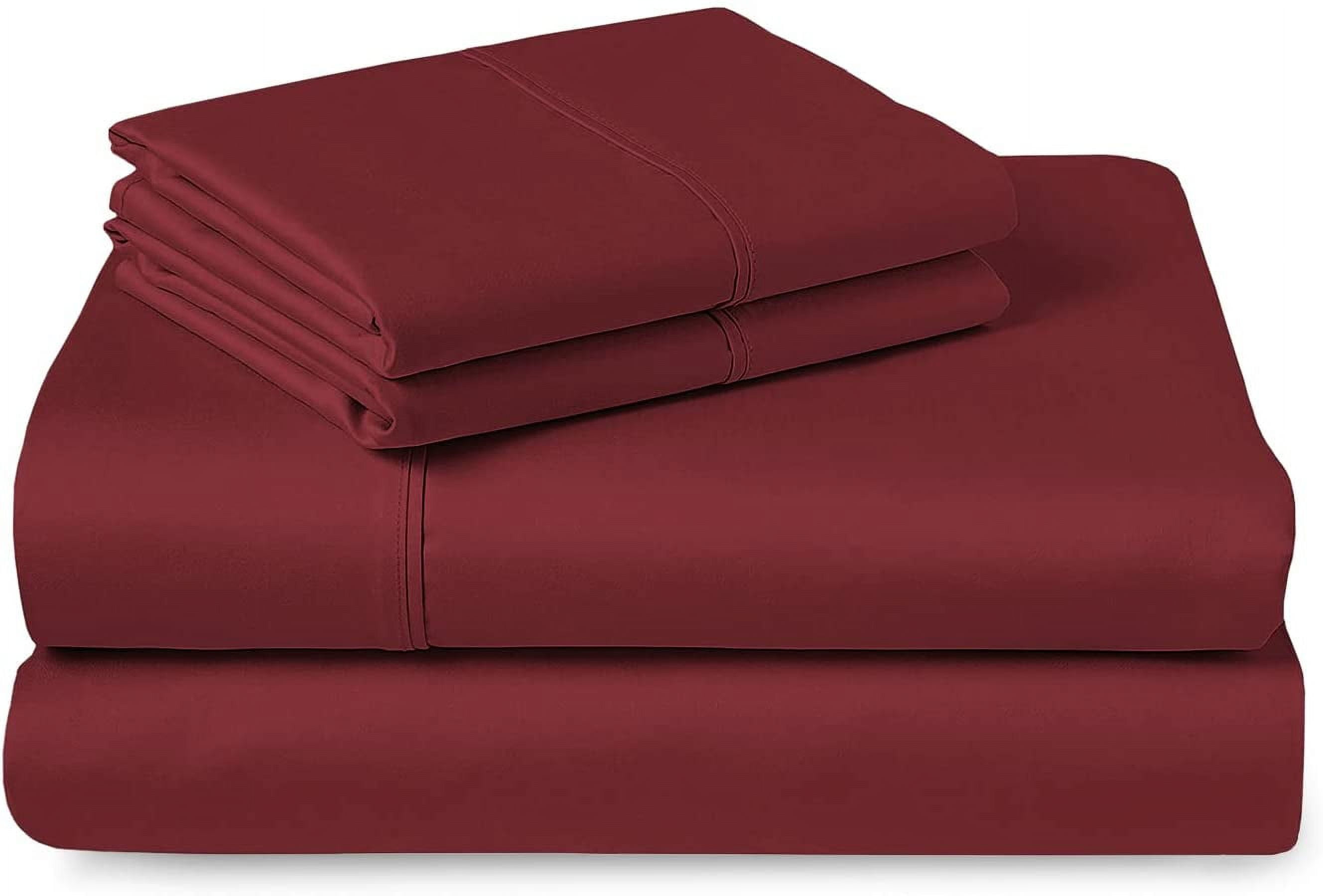 Pizuna 400 Thread Count Cotton Twin Sheets Set Rio Red 100 Long
