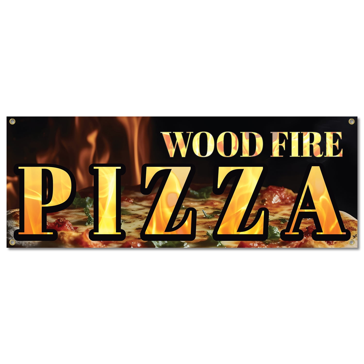 Pizza | 18" X 48" Banner | Outdoor Vinyl Sign With Grommets ...
