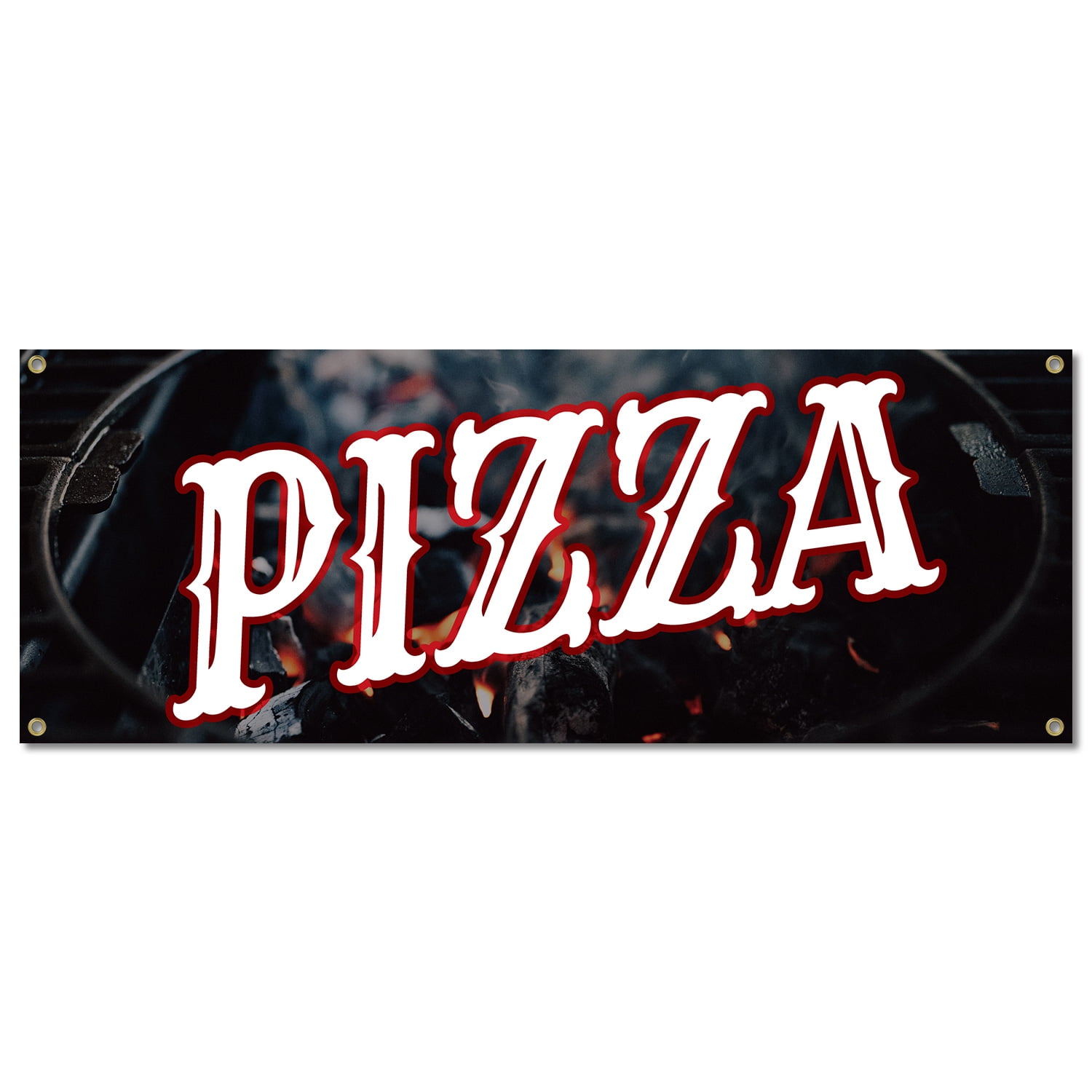 Pizza | 18" X 48" Banner | Outdoor Vinyl Sign With Grommets ...