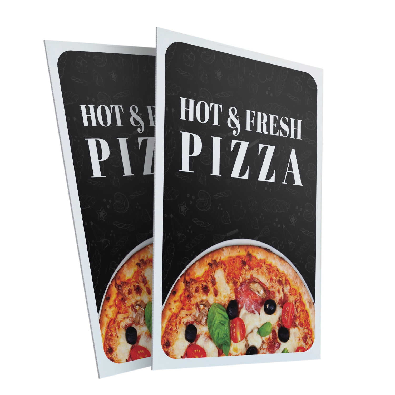 Pizza (2-PACK) 24" x 36" Plastic Signs | Sign Insert 4mm Corrugated ...