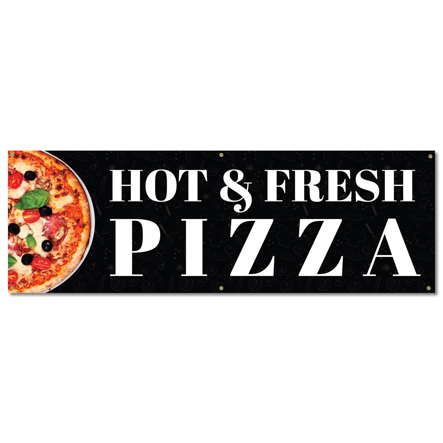 Pizza | 24" X 72" Banner | Outdoor Vinyl Sign With Grommets ...