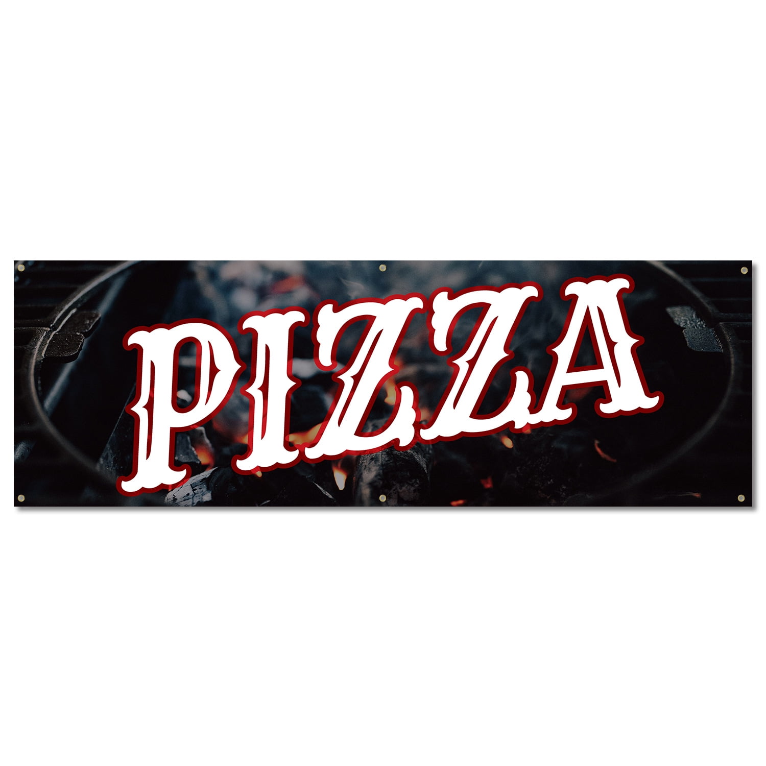 Pizza | 24" X 72" Banner | Outdoor Vinyl Sign With Grommets ...