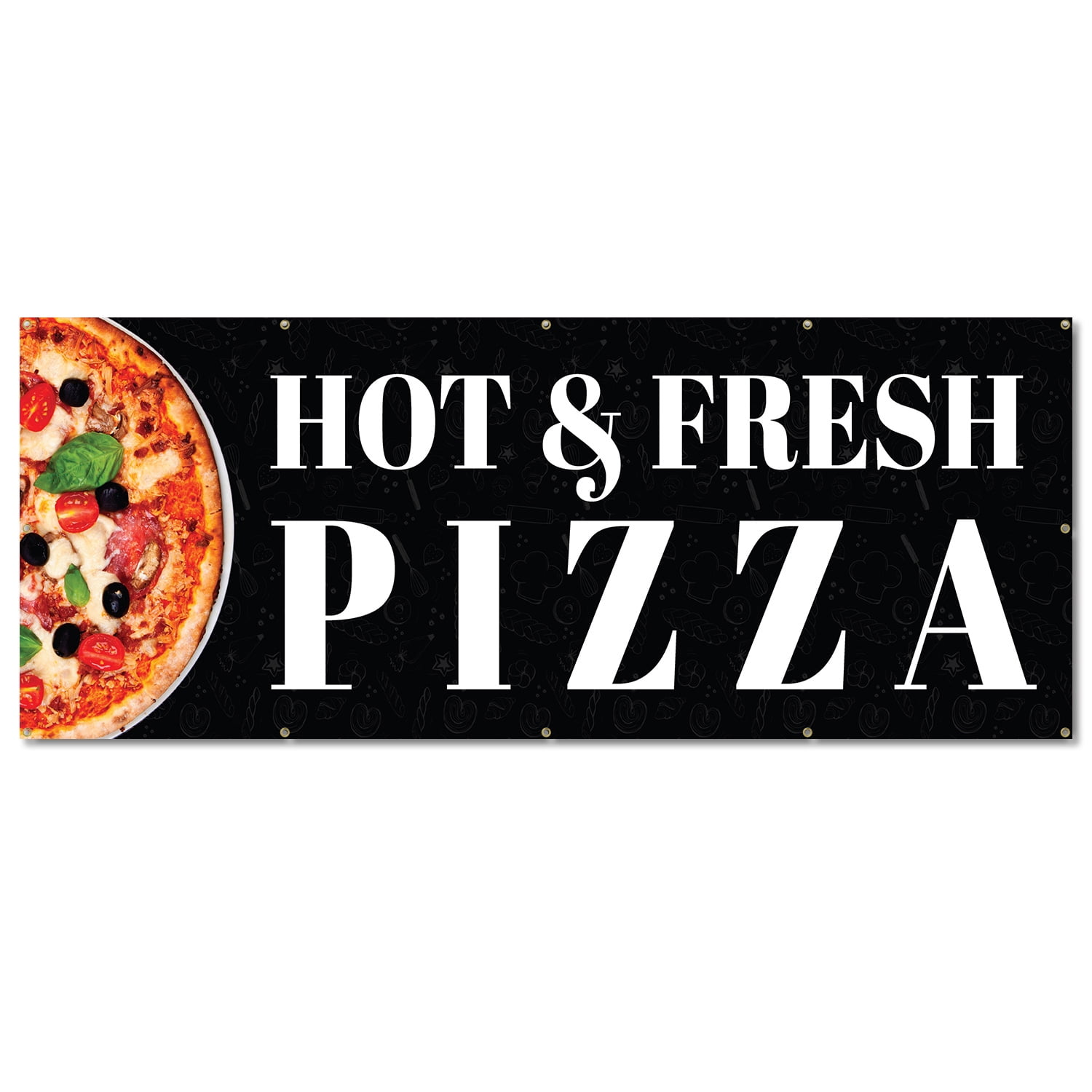 Pizza | 48" X 120" Banner | Outdoor Vinyl Sign With Grommets ...
