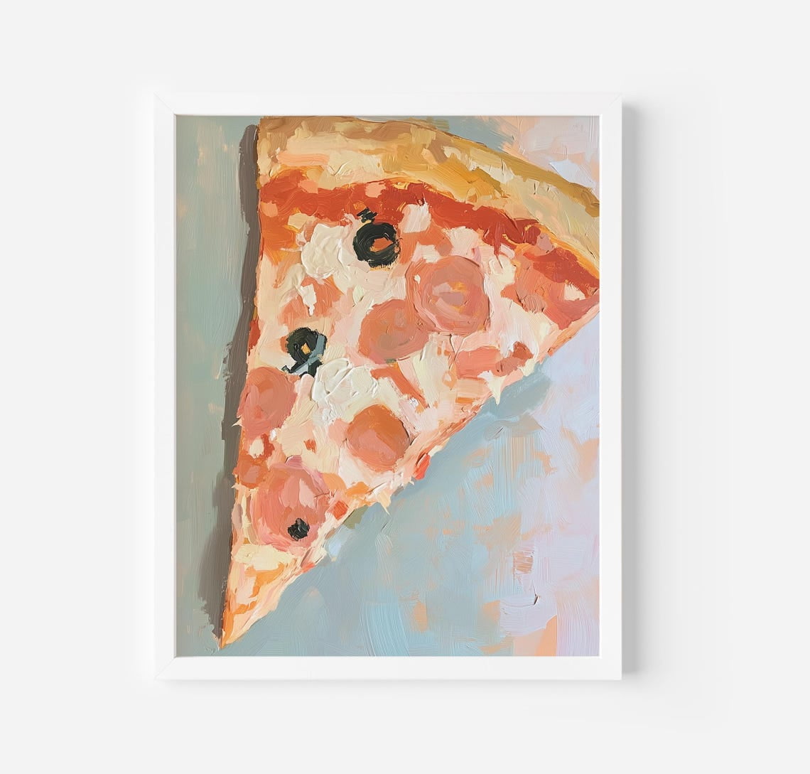 Pizza Art Print: Eclectic Italian Kitchen Decor, Boho Foodie #492 ...