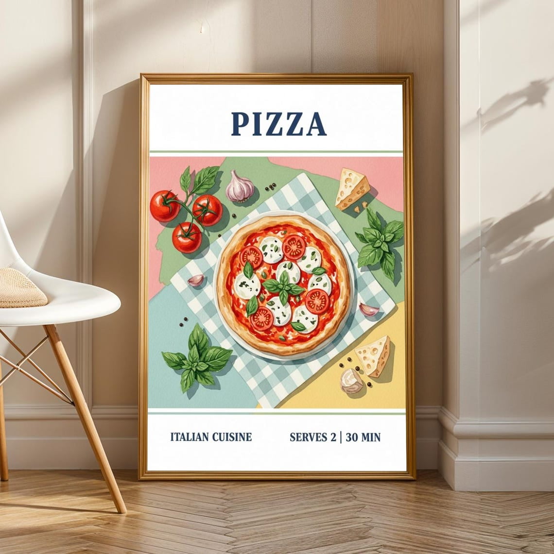 Pizza Art Print: Italian Food, Kitchen Wall Decor #236, Unframed Poster ...