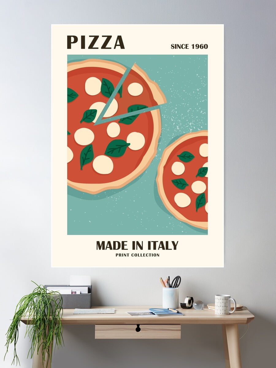 Pizza Art Print, Vintage Poster, Italy, Pizza Poster, Posters Aesthetic ...