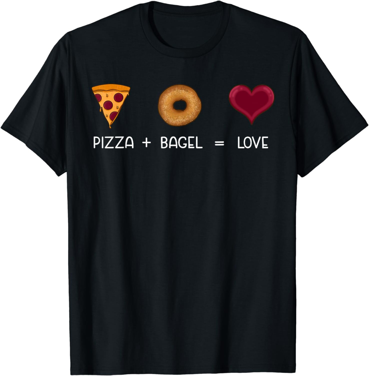 Pizza Bagel Lover Beigel Roll Ring-Shaped Baked Jewish Bread T-Shirt ...