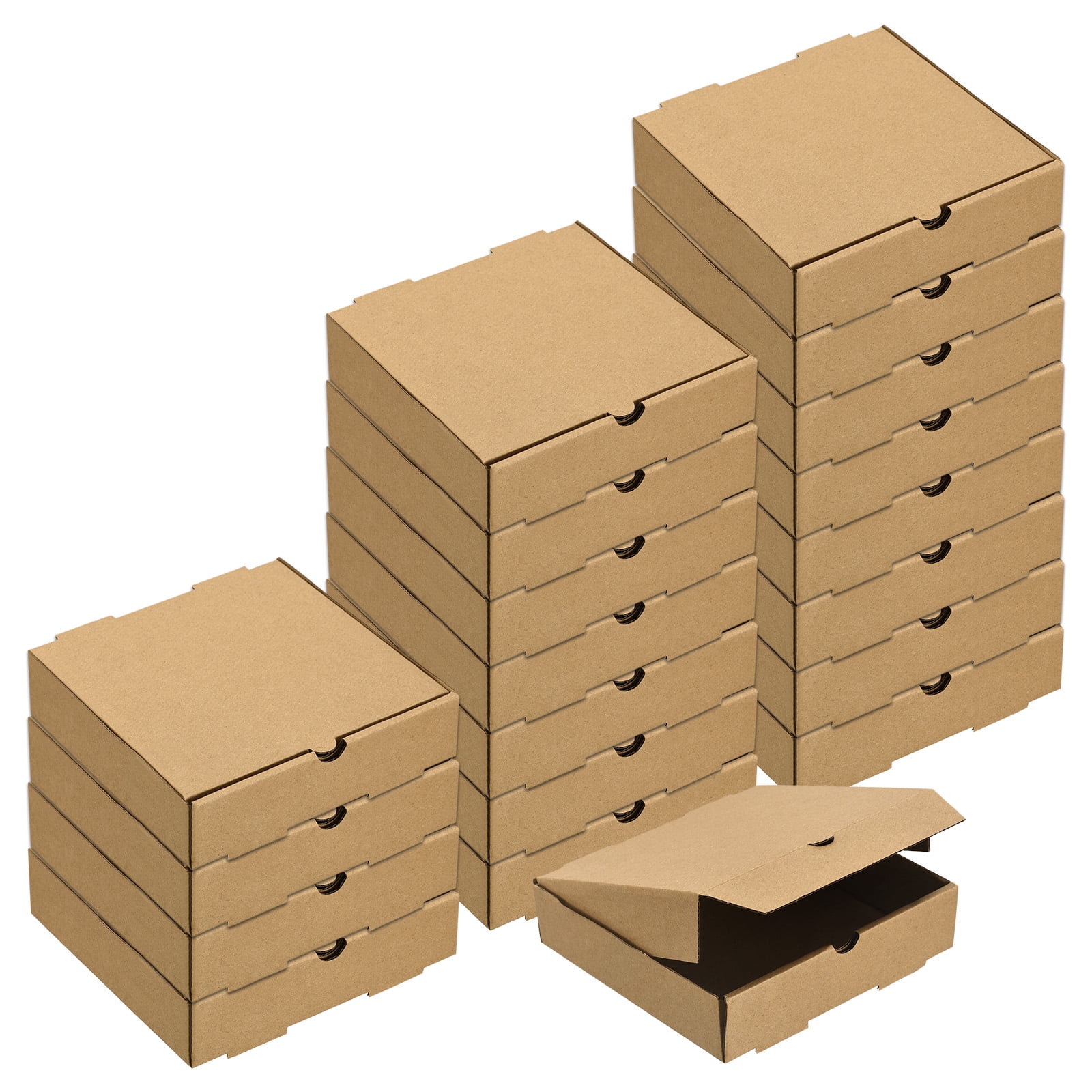 Pizza Box, 20pack 8x8 Inches - Cowhide Paper Square Mini Pizza Boxes ...