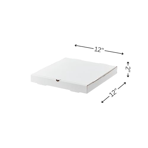 Pizza Boxes 12" x 12" Corrugated Plain White Pizza Boxes (Case of 50 ...