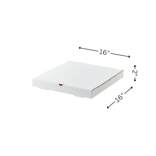 Pizza Boxes 16" x 16" Corrugated Plain White Pizza Boxes (Case of 50 ...