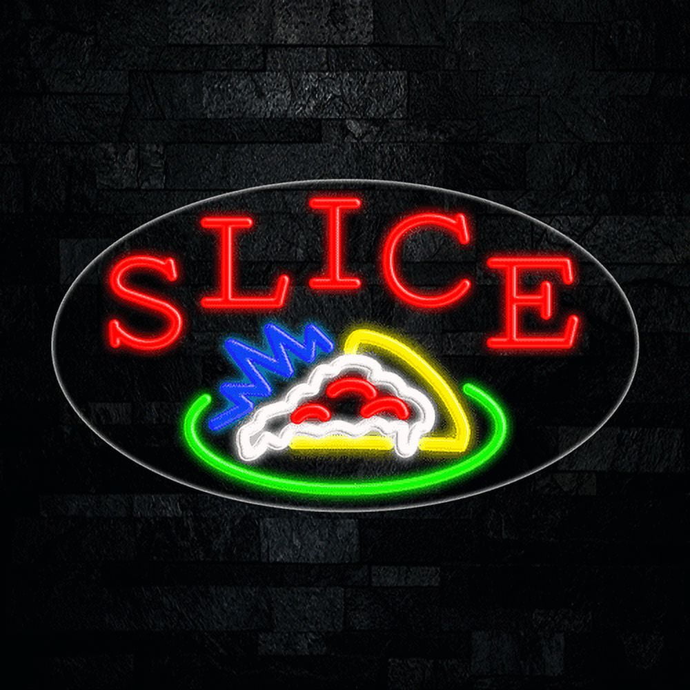 Pizza By The Slice LED Neon Sign 28"L x 16"H #34476 - Walmart.com