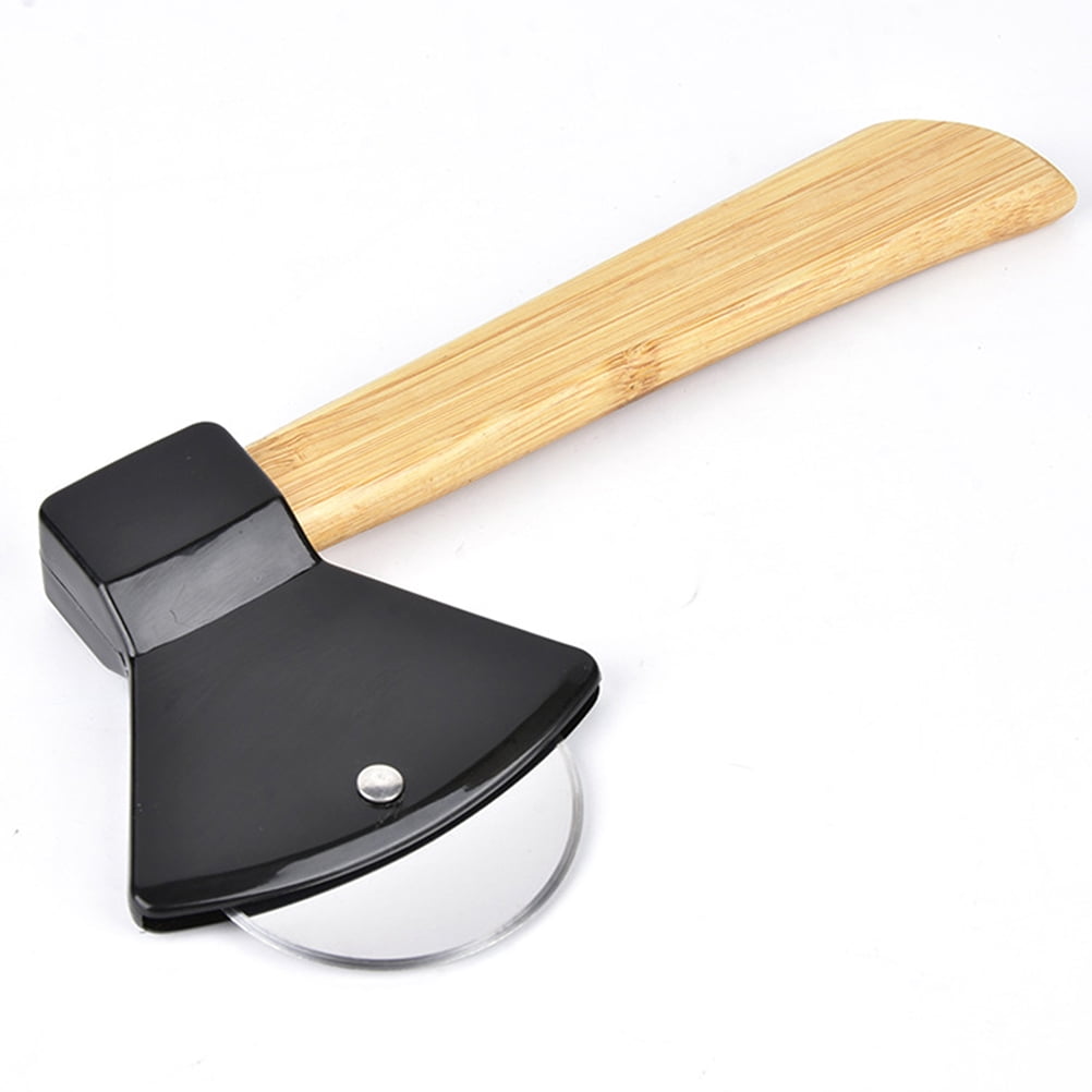 Pizza Cutter with Bamboo Handle and Rotating Blade, Pizza Wheel Grater ...