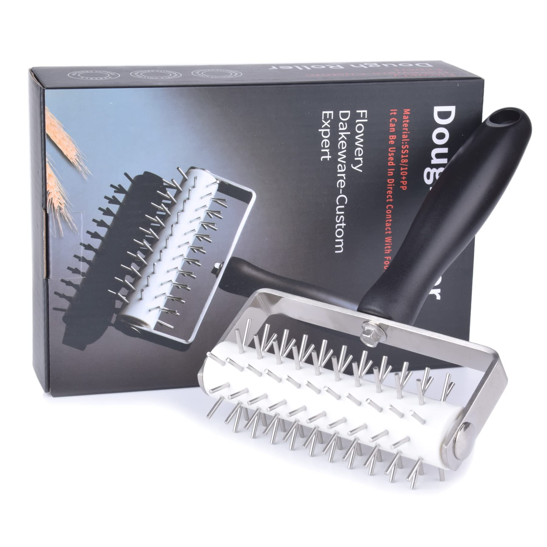 Pizza Dough Docker - EVNSIX Pastry Docker Roller with Steel Spikes for ...