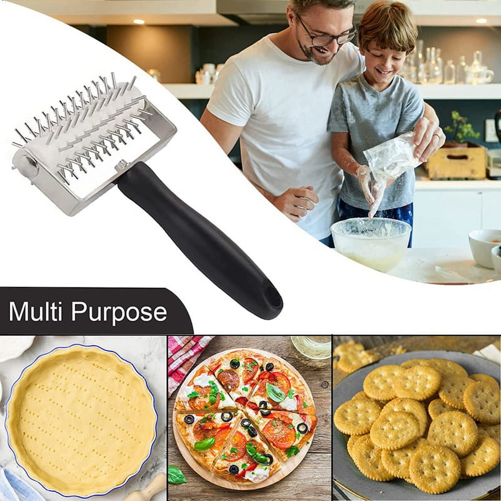 Pizza Dough Roller Stainless Steel, Pizza Pin Puncher Dough Hole Maker ...