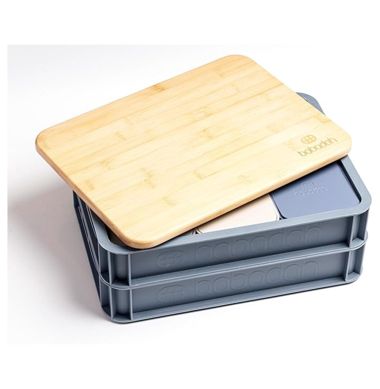 Pizza Dough Trays & Bamboo Board Set – Includes 2 Steel Coloured ...