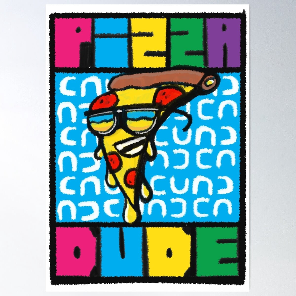 Pizza Dude Poster Wall Art, Modern Wall Decor For Living Room Bedroom ...