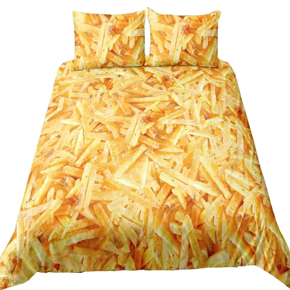 Pizza Duvet Cover Burger Fries Donuts Comforter Cover Microfiber Fast ...