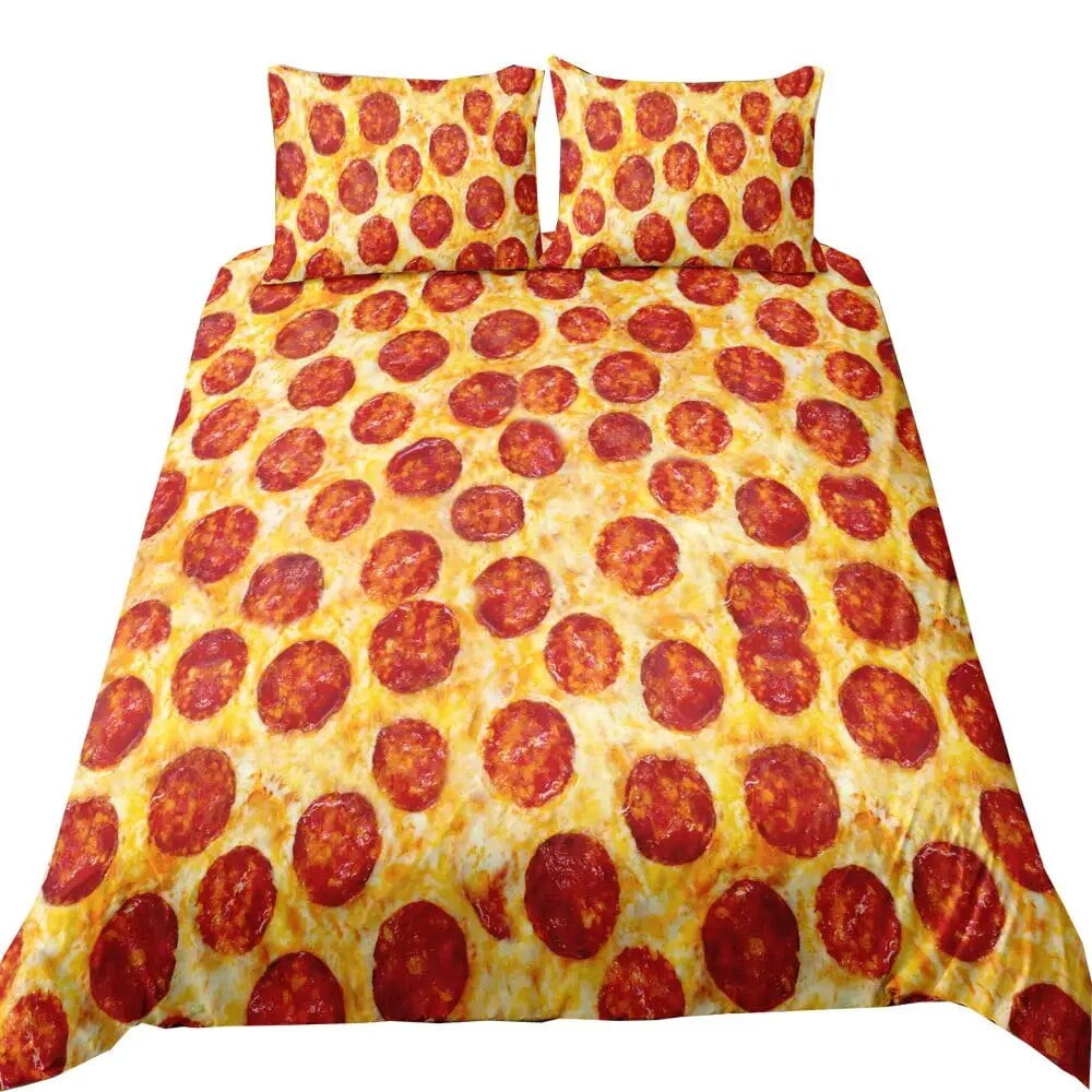 Pizza Duvet Cover Burger Fries Donuts Comforter Cover Microfiber Fast ...