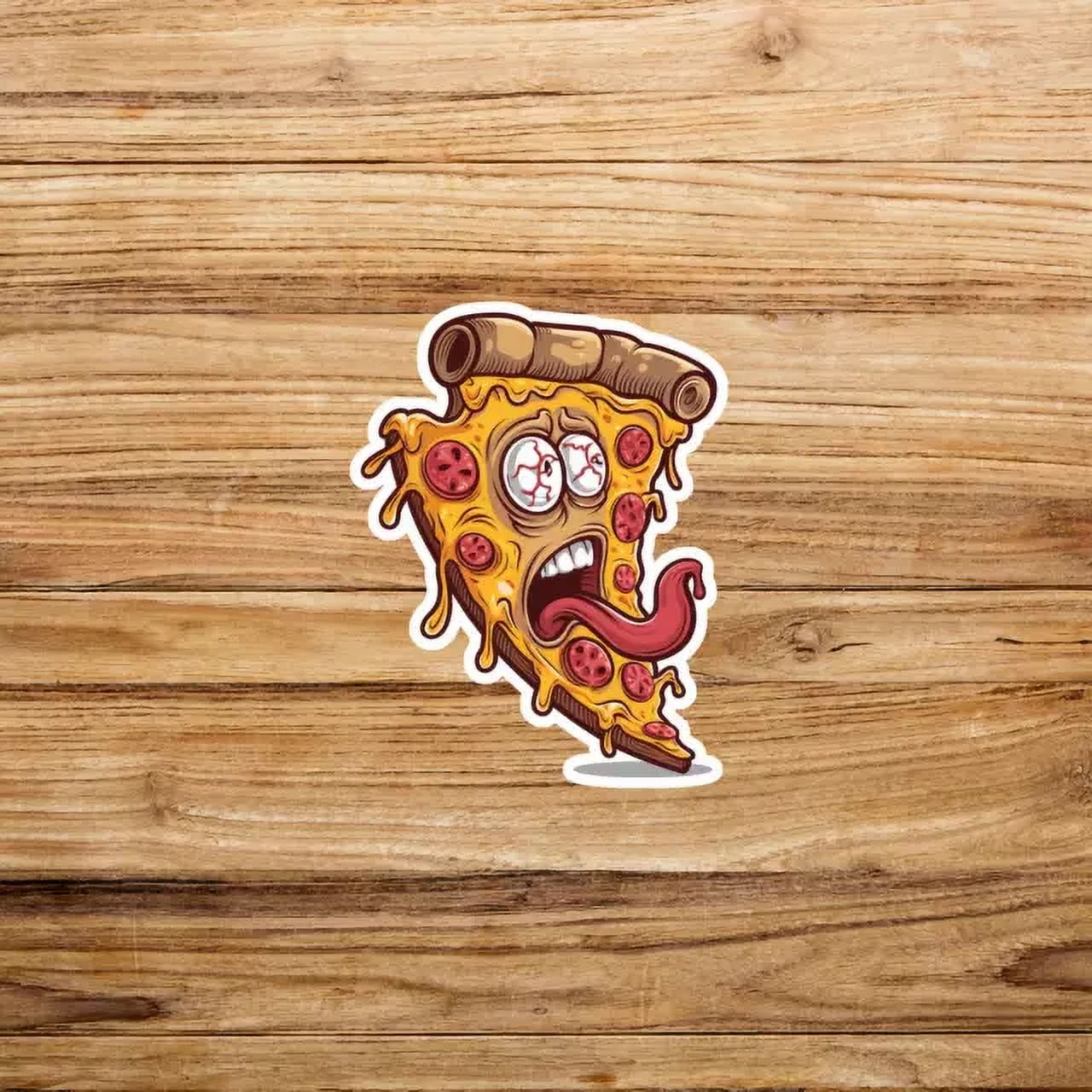 Pizza Face Sticker - Crazy Cheese Monster Cartoon Decalphone Decal ...