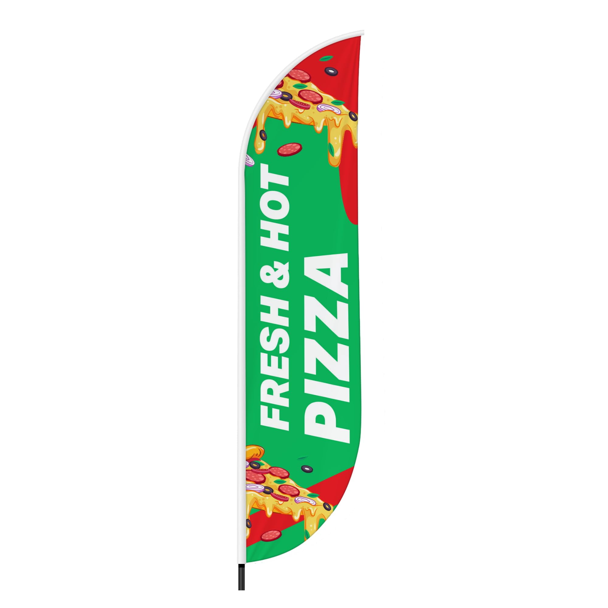 Pizza Feather Flag(11.5feetX2.5feet) by DreamController | Outdoor ...