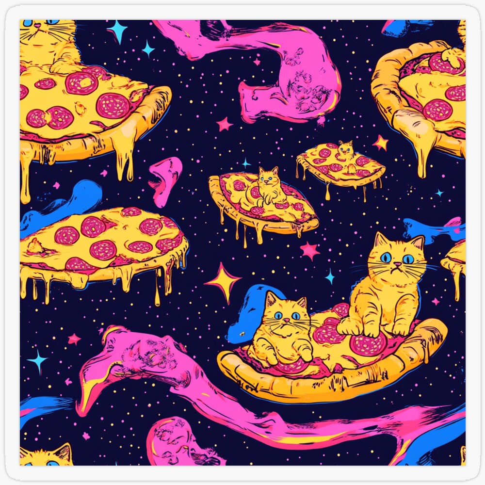 Pizza Flight To The Meow Rhythm Sticker Kir-4084 - Walmart.com