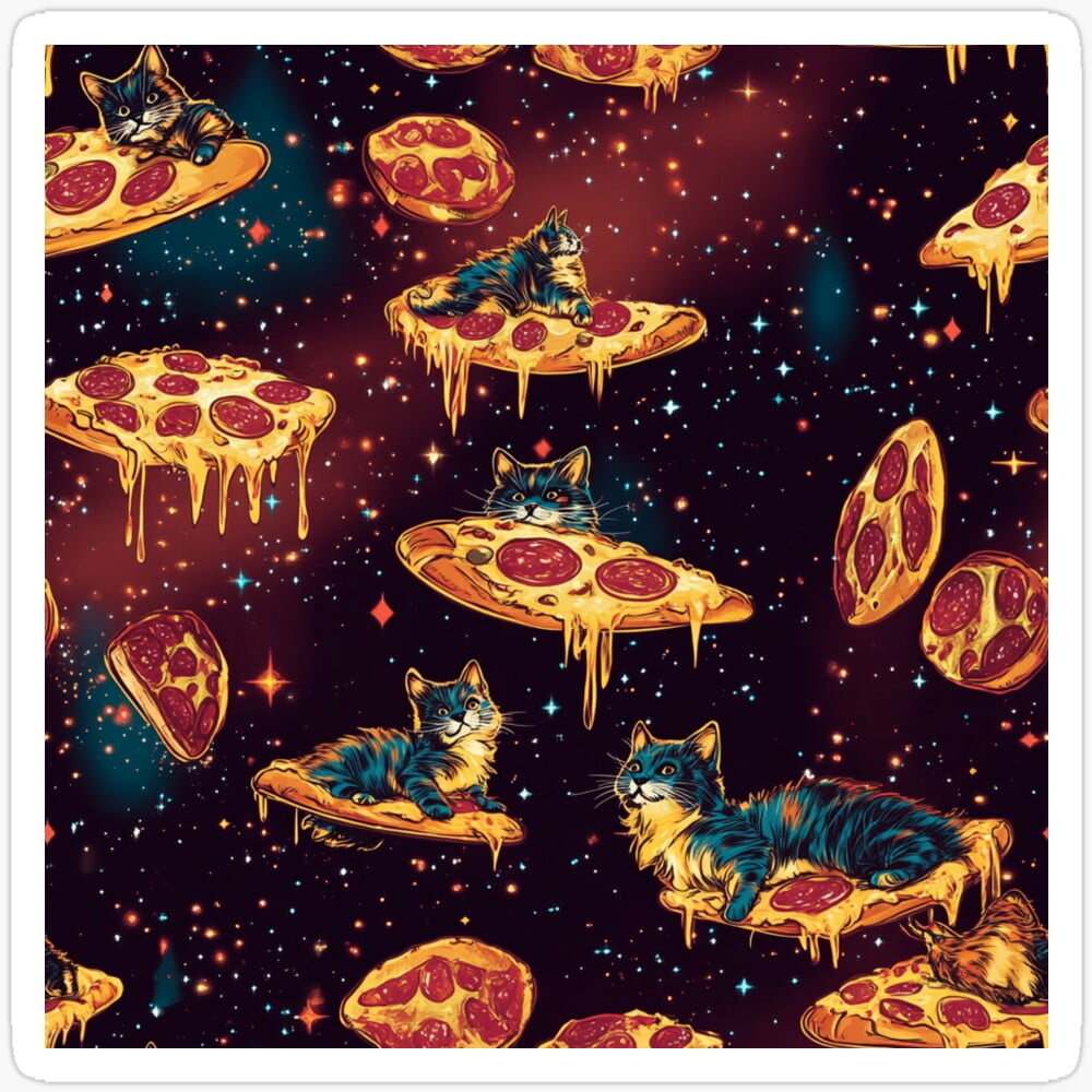 Pizza Flight To The Meow Rhythm Sticker Kir-4089 - Walmart.com