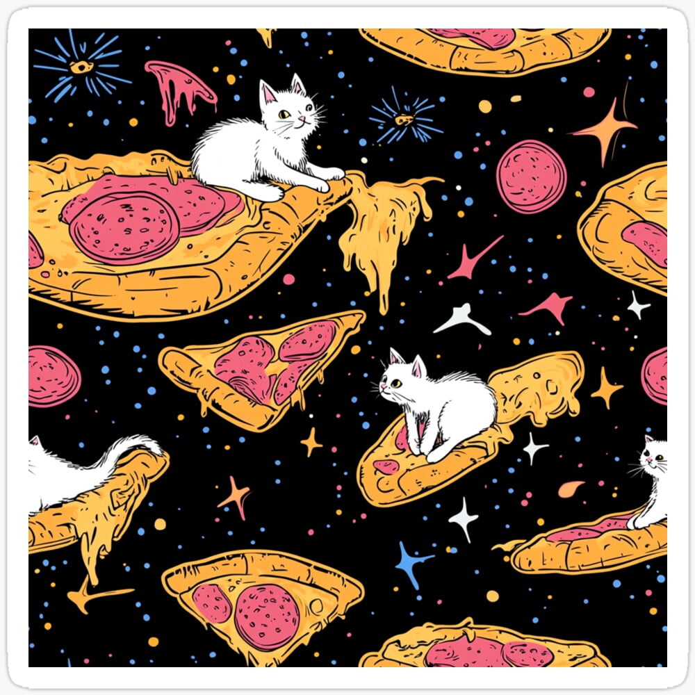 Pizza Flight To The Meow Rhythm Sticker Kir-4097 - Walmart.com