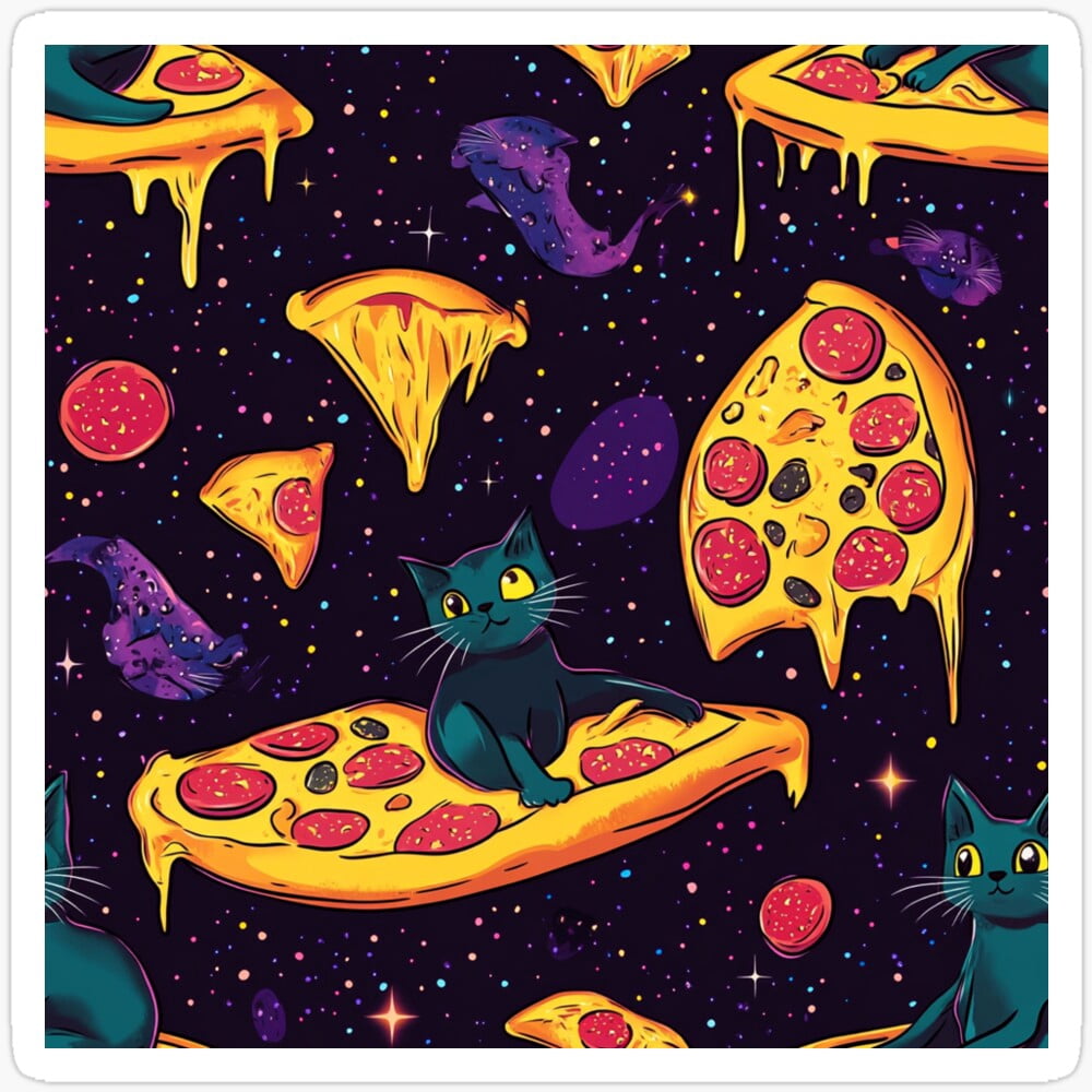 Pizza Flight To The Meow Rhythm Sticker Kir-4099 - Walmart.com
