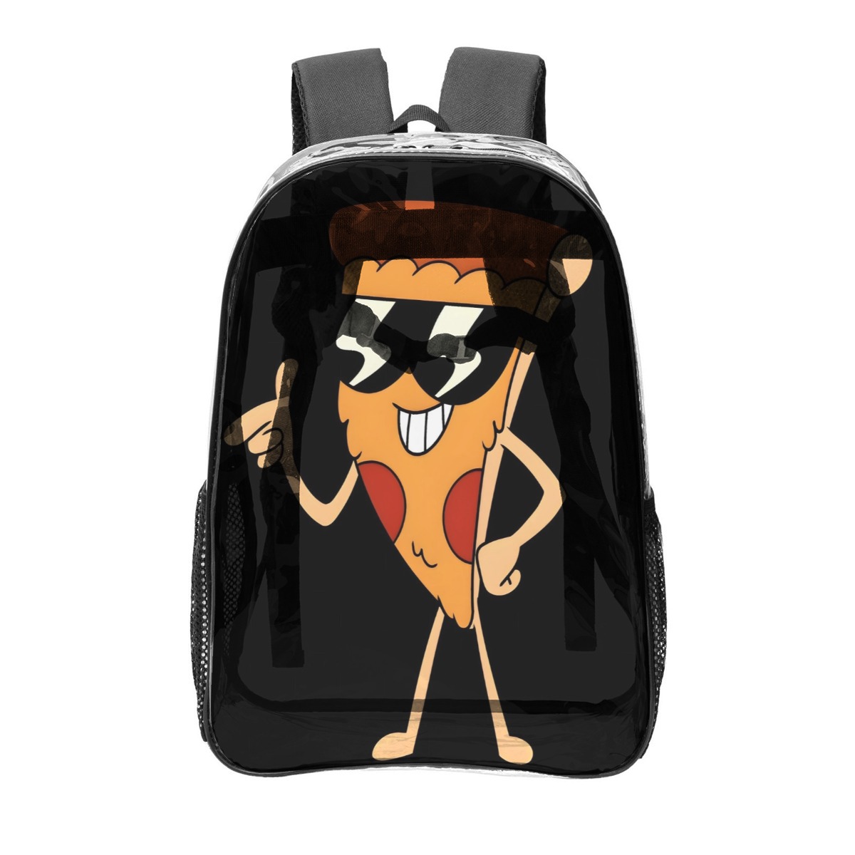 Pizza Game Pattern Transparent Backpack Lightweight And fashionable ...