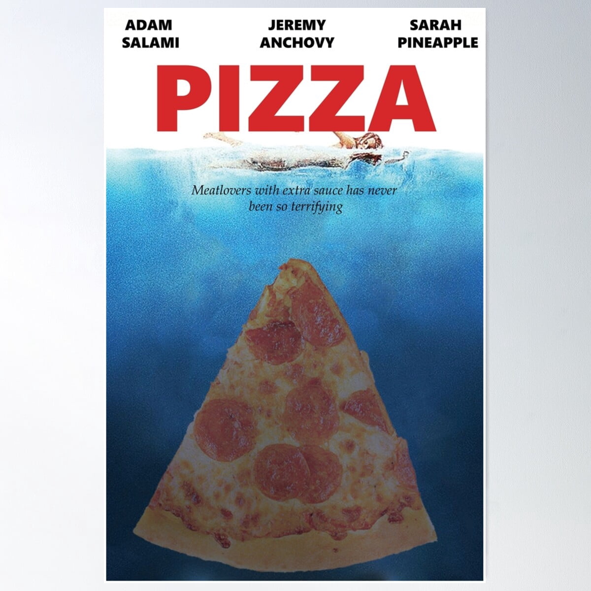 Pizza Horror Movie Poster Poster Wall Art, Modern Wall Decor For Living ...