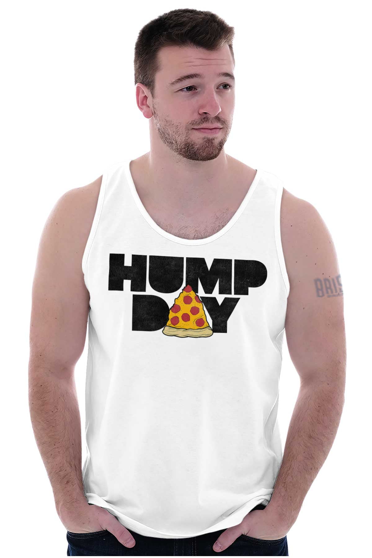 Pizza Hump Day Office Job Funny Work Unisex Plus Size Tank Top Brisco ...