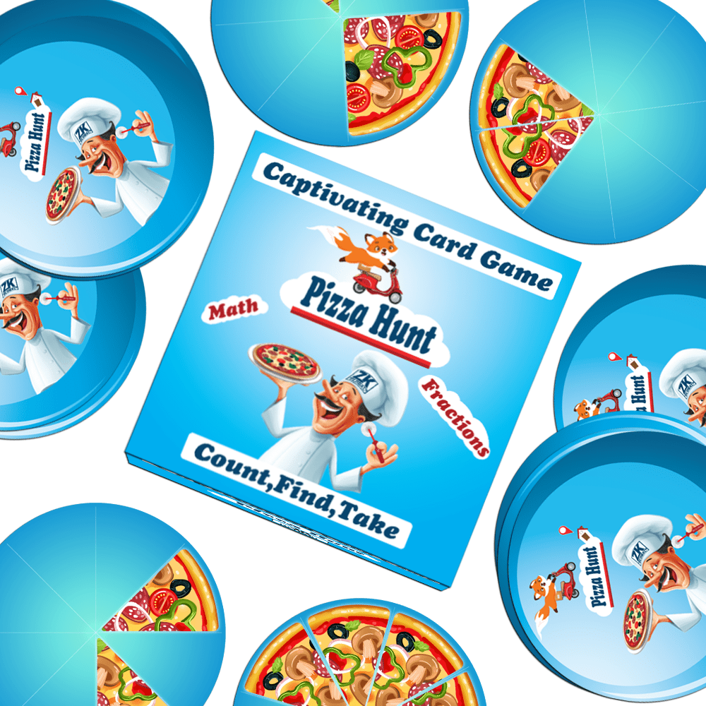 Pizza Hunt - Classic Card Game to Learn Fractions, Mental Math, Memory ...